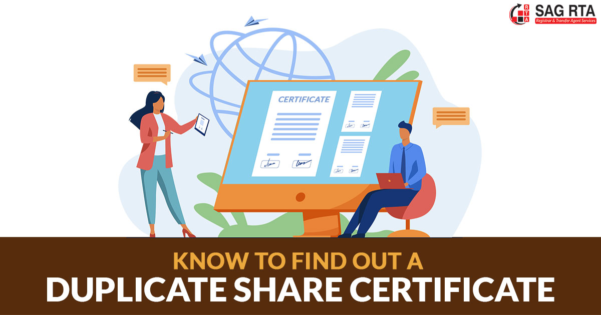 Know How To Find Out A Duplicate Share Certificate SAG RTA Know How To Find Out A Duplicate Share Certificate SAG RTA